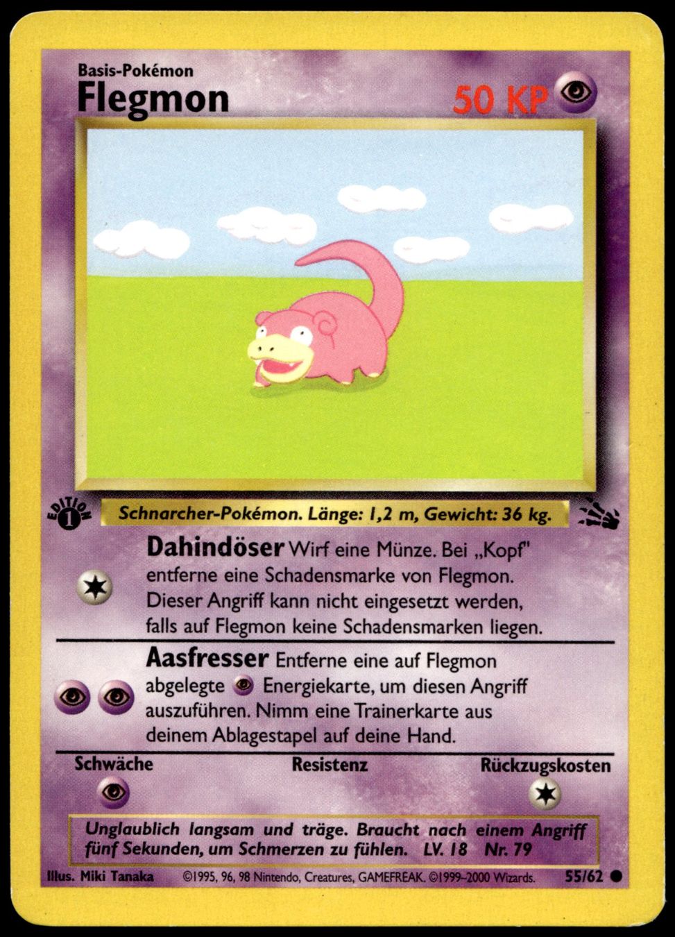 Flegmon 55/62 Pokémon Fossil 1.Edition ab 1.- (Neu (gemäss Beschreibung ...