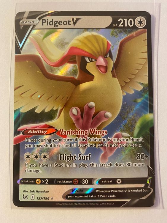 Pokemon Pidgeot V 137/196 Lost Origin EN (Neu (gemäss Beschreibung)) in ...