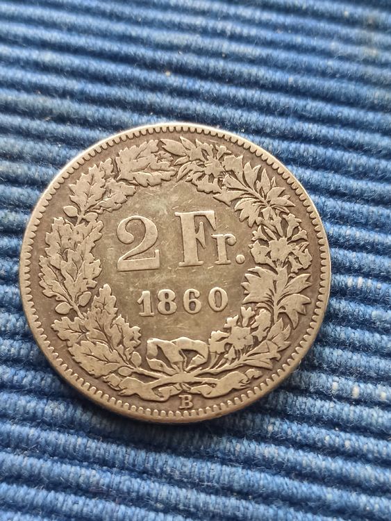 2 franken silbermünze von 1860 | Kaufen auf Ricardo