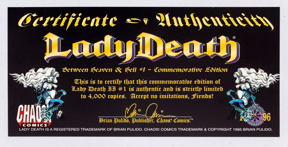 CHAOS - LADY DEATH - BH&H - LTD COMMEMORATIVE ED + PRINT COA (Gebraucht ...