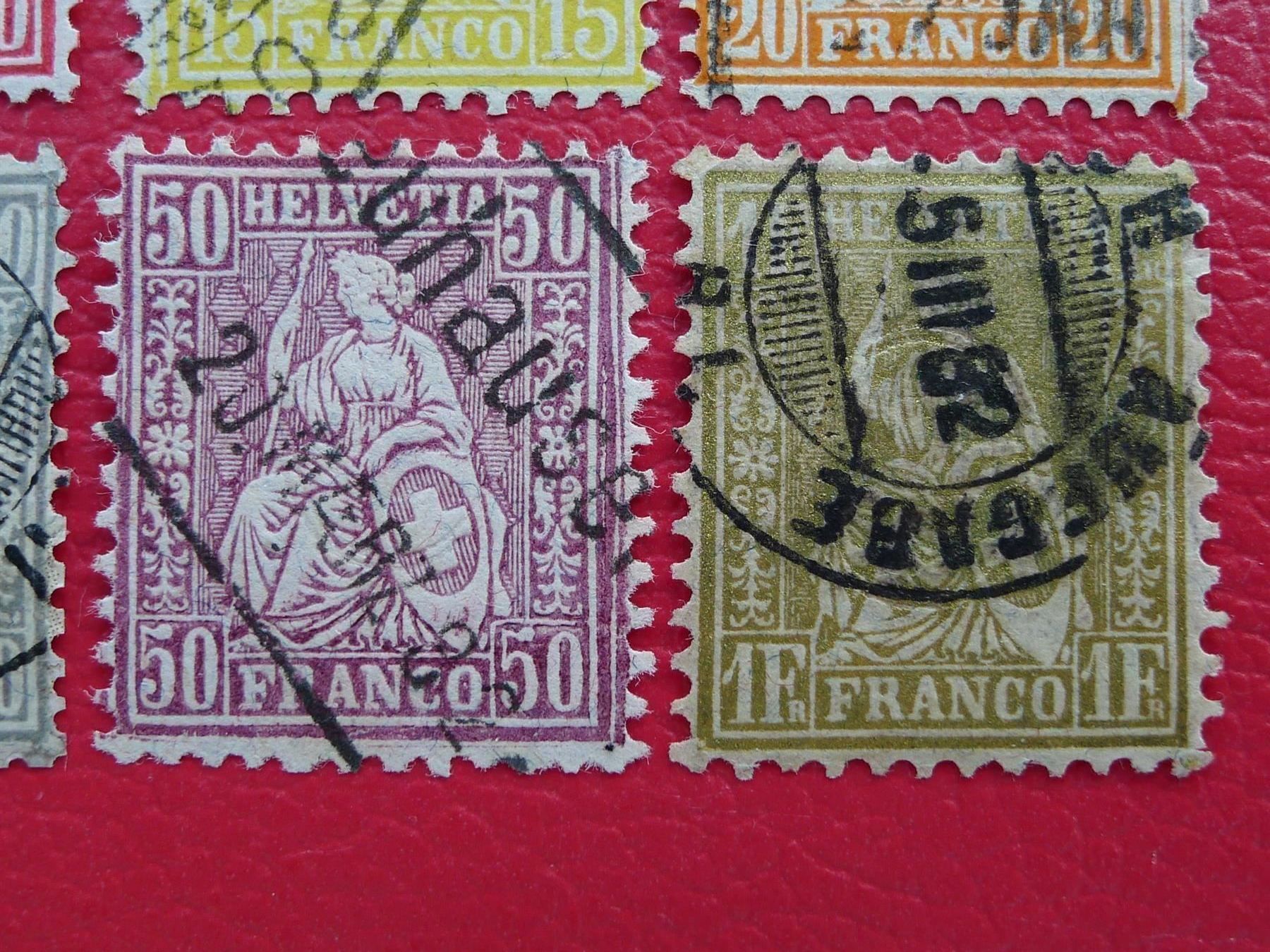 1882, Nr.44-52, Faserpapier-Serie mit 2 Attesten, Kat 8800.- (Gebraucht ...