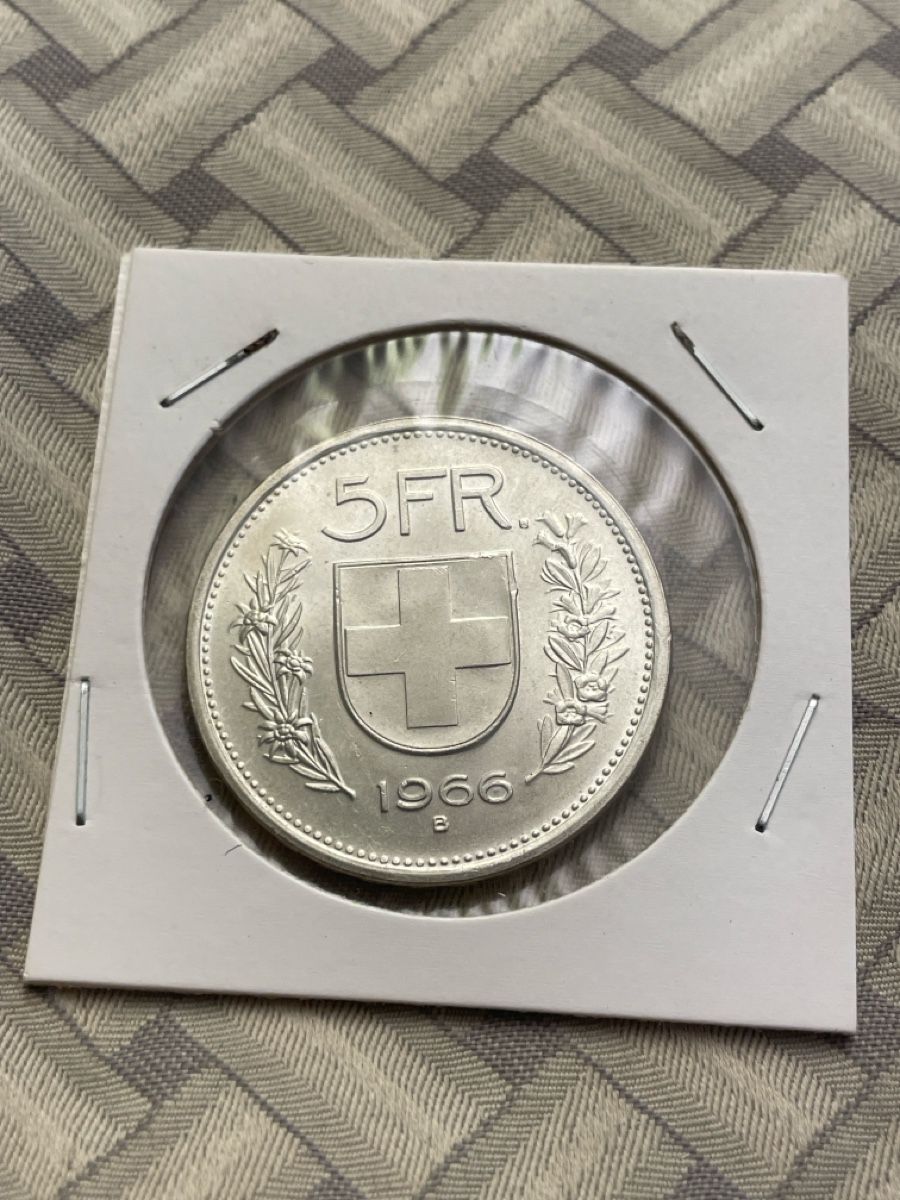 Pièce de 5 fr année 1966 argent unz (D'occasion) à lausanne pour CHF 19 ...
