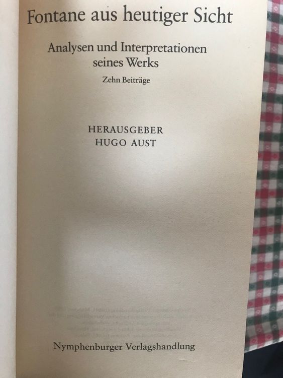 Fontane aus heutiger Sicht, Hrsg. Hugo Aust, 1980 (Gebraucht) in Zollikerberg für CHF 6 – mit ...