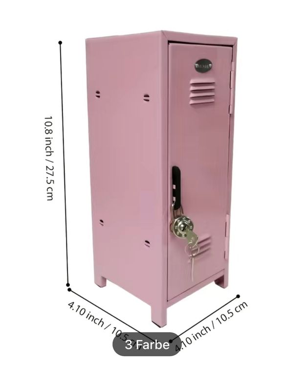 Mini Spind aus Metall rosa | Kaufen auf Ricardo