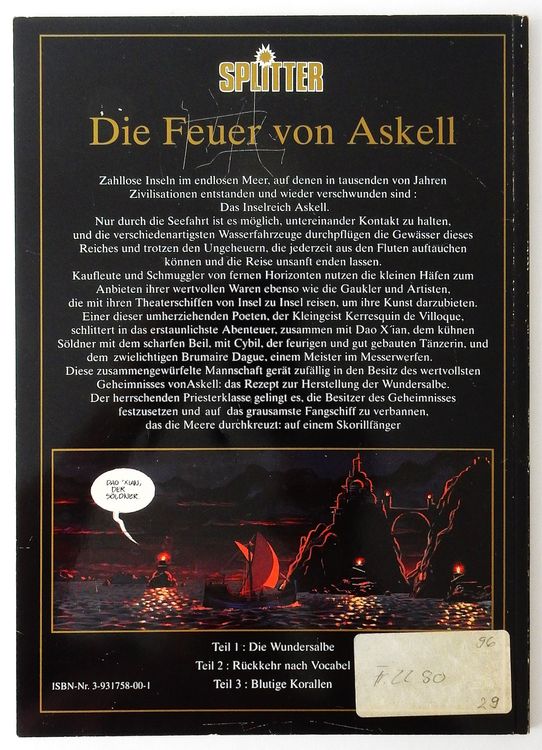 Comic « Die Feuer von Askell - Blutige Korallen » -1995 (Gebraucht) in ...