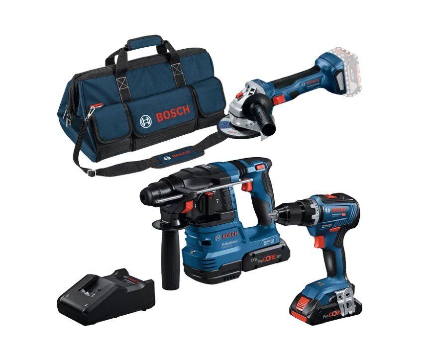 Bosch Professional Profi Set 18V(GSR,GWS,GBH,2xPC4,0Ah,GAL) (Neu und ...
