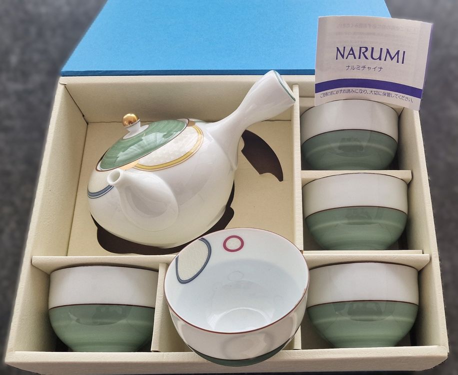 NARUMI (Japan) Teegeschirr, 5 Tassen und 1 Kanne, neuwertig (Neu und originalverpackt) in ...