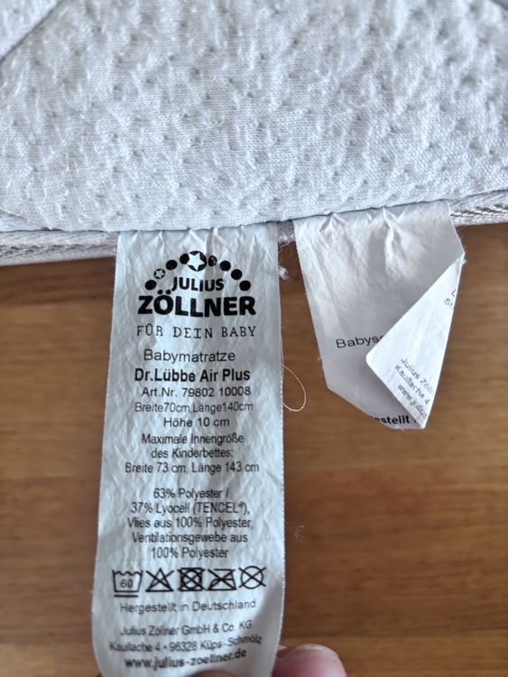 Matratze Julius Zöllner Dr. Lübbe Air Plus, 70x140 cm 47 (Gebraucht) in ...