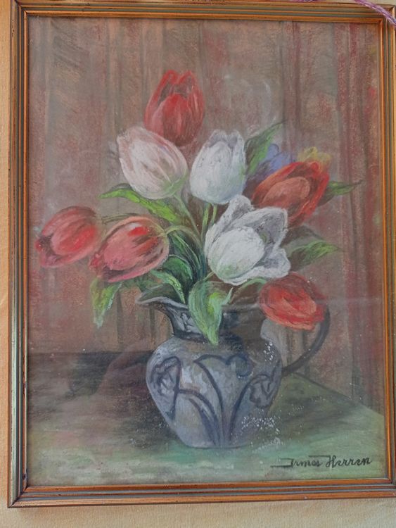 Tulpenvase Irma Herren, Berner Malerin 1938 gemalt | Kaufen auf Ricardo