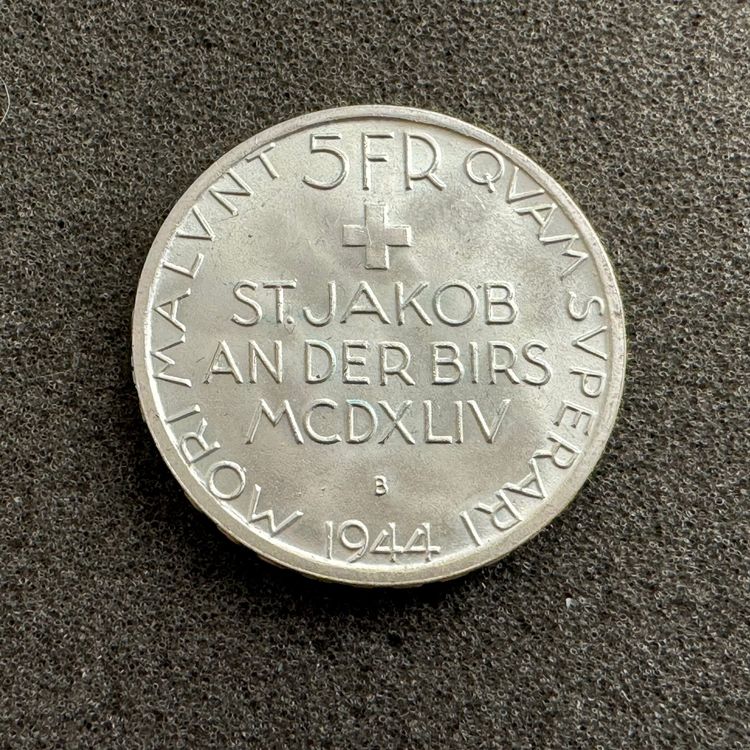 5 Franken Silber 1944 St. Jakob -unc (Gebraucht) in Reitnau für CHF 15 – mit Lieferung auf ...