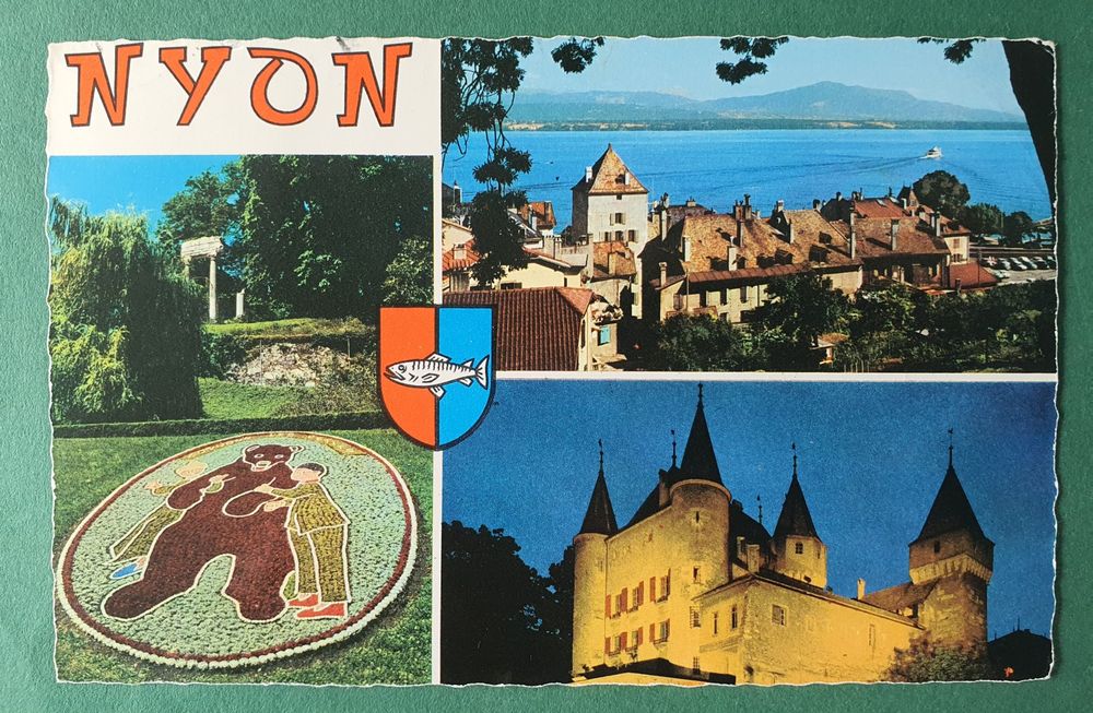 AK CP Nyon VD 3-Bild-Karte Chateau Colonnes romaines (Gebraucht) in ...
