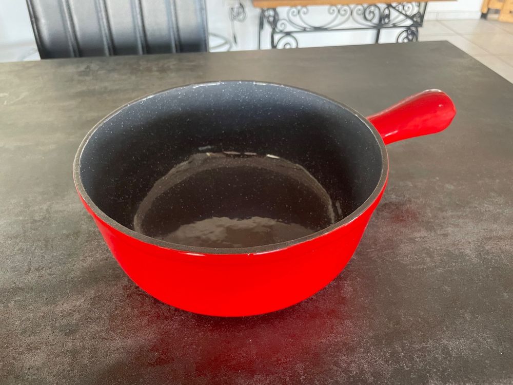 Ancien Caquelon à Fondue en Fonte Émaillée | Kaufen auf Ricardo