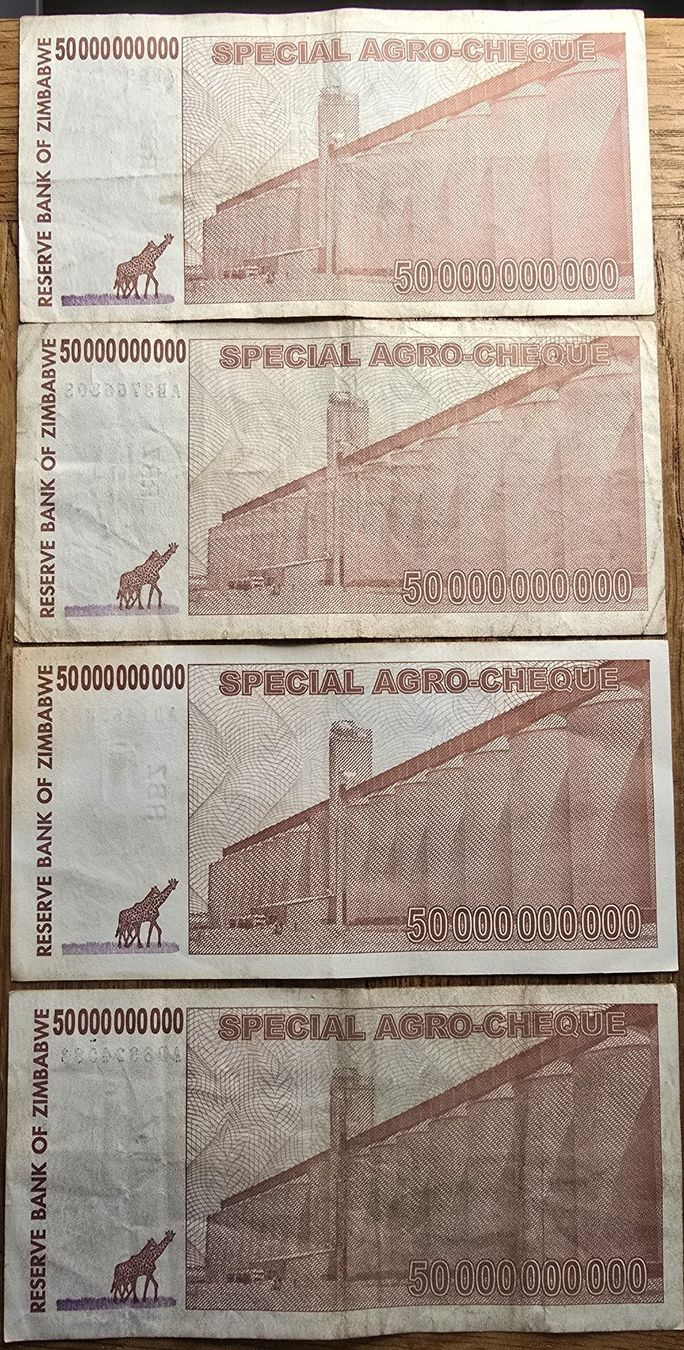 ZIMBABWE 2008 4 X 50 MILLIARDS $ AGRO-CHEQUE ab 1.- !!!! (Gebraucht) in ...