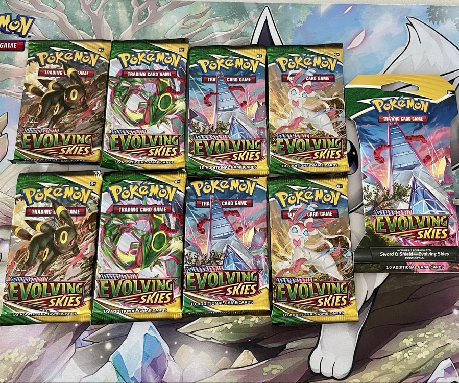 Pokémon Evolving Skies Booster! 7 Booster Packs! (OVP)🔥🔥🔥 (Neu und originalverpackt) in Rain für ...