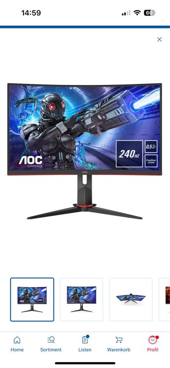 AOC Gaming Monitor 240hz Curved (Gebraucht) in Winterthur für CHF 180 ...