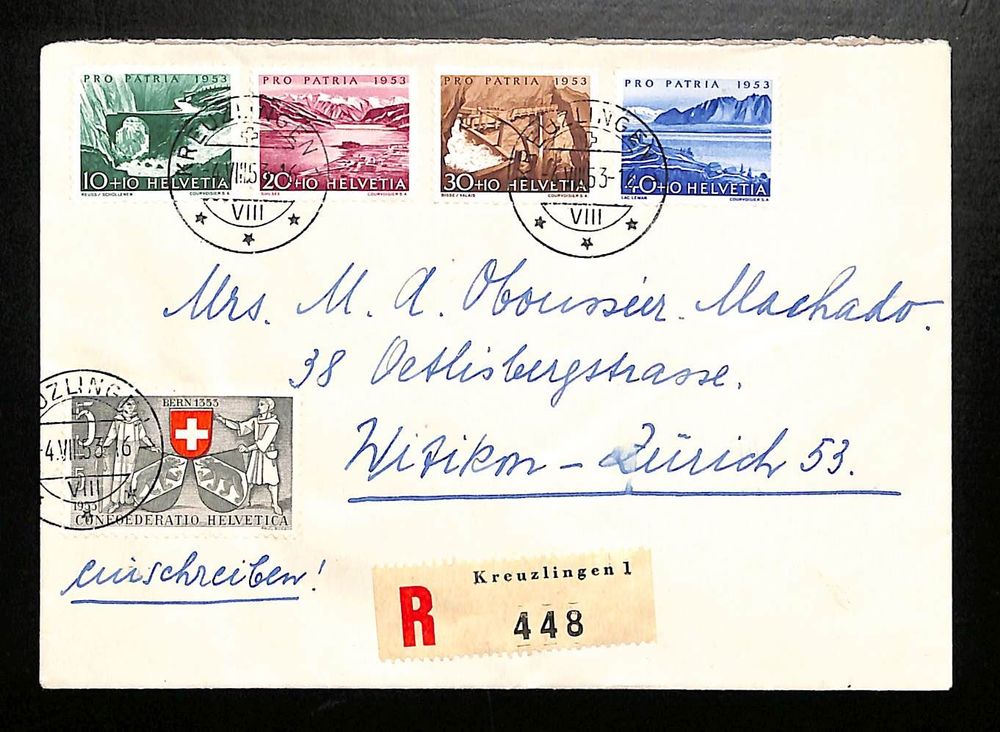 1953 Satzbrief Patria Chargé KREUZLINGEN | Kaufen auf Ricardo