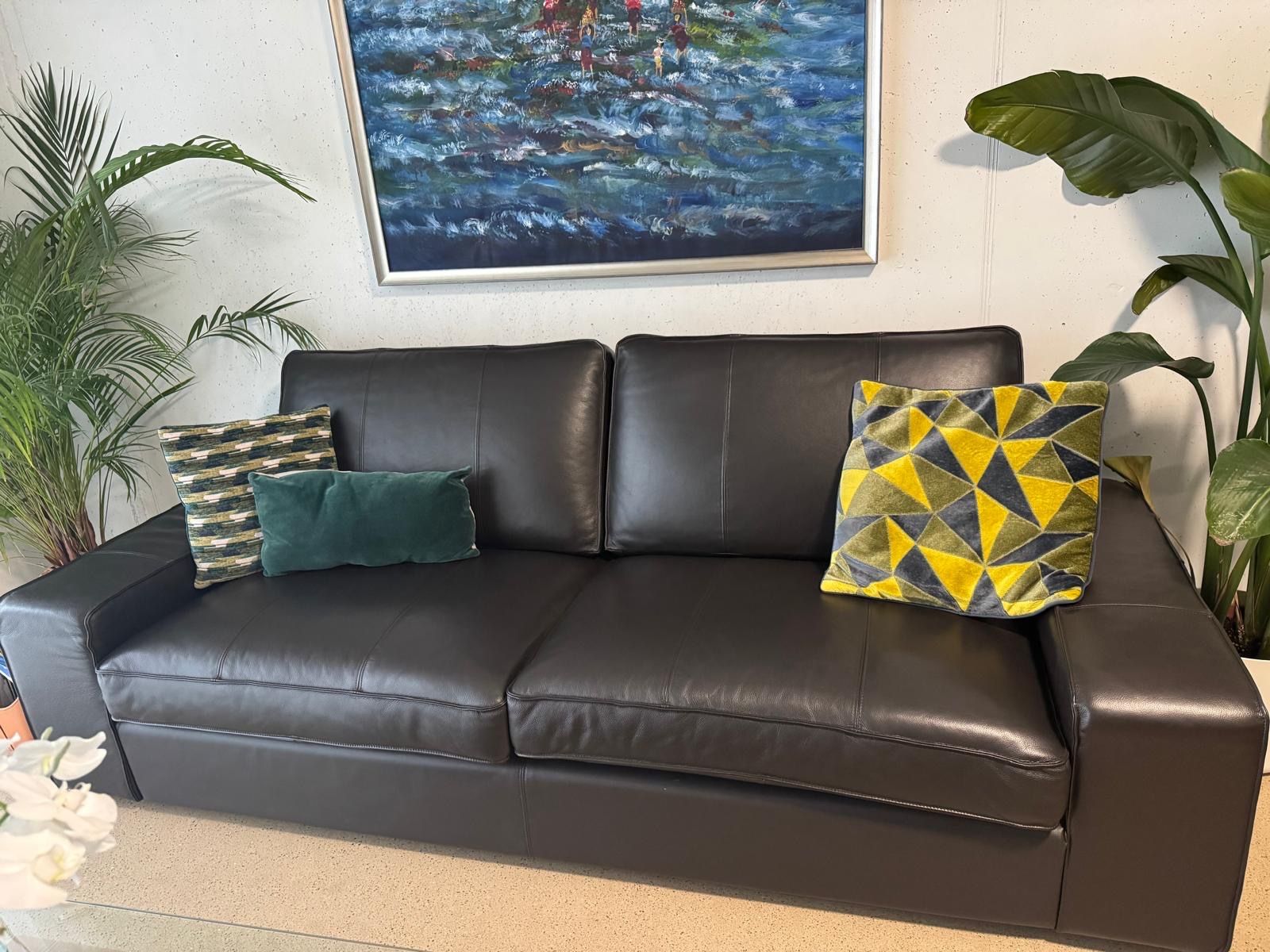 2x IKEA KIVIK Sofas – Real Leather – Dark Brown – 3-Seater (Gebraucht ...