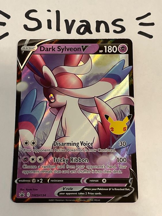 Dark Sylveon V Black Star Promo SWSH134 Celebrations EN (Neu (gemäss ...