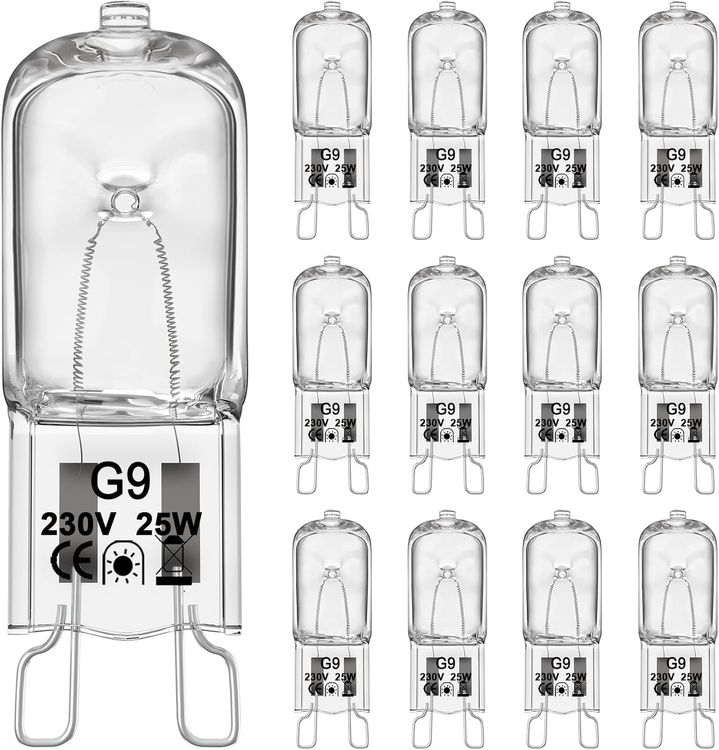 12er Pack G9 Halogen Leuchtmittel 25W 230V 2700K Warmweiß (Neu (gemäss ...