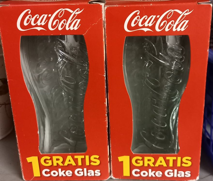 LOT AN 4 *COCA COLA - GLÄSERN* KLAR UND NEU/ÜBLICHE GRÖSSE (Neu und ...