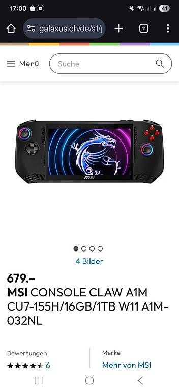 MSI Claw A1M-225 Windows 11 Gaming Handheld 1TB NEU OVP (Neu und ...