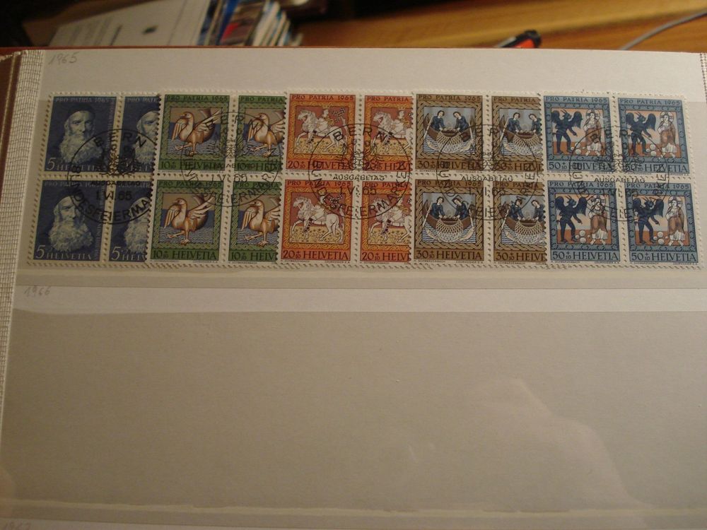 Pro Patria Satz 1965, 4erblock, ET-Stempel, mit Gummi (Gebraucht) in Niederwil AG für CHF 1 ...