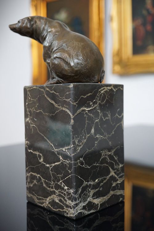 BRONZE FIGUR SKULPTUR PUTZIGER EISBÄR SIGNIERT MILO (Gebraucht) in ...