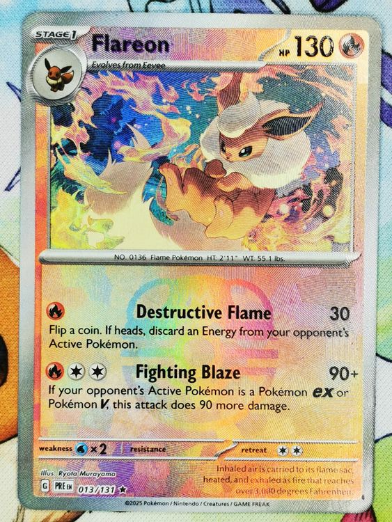 Pokemon Flareon 013/131 Master Ball Prismatic Evolutions EN (Neuf (Voir ...