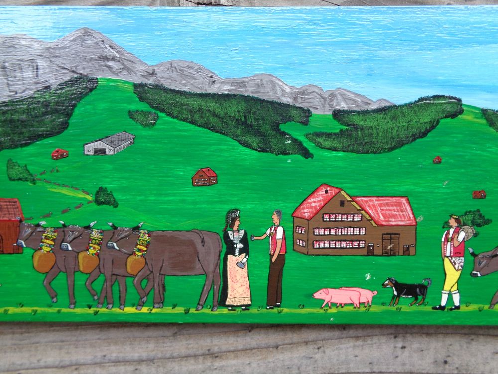 APPENZELLER ALPFAHRT SÄNTIS BAUERNMALEREI NAIVE MALEREI (Gebraucht) in Henggart für CHF 27 – mit ...