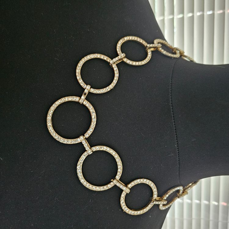 Goldene Statement Halskette und ohringe mit Strass (Neu (gemäss Beschreibung)) in wolfhalden für ...