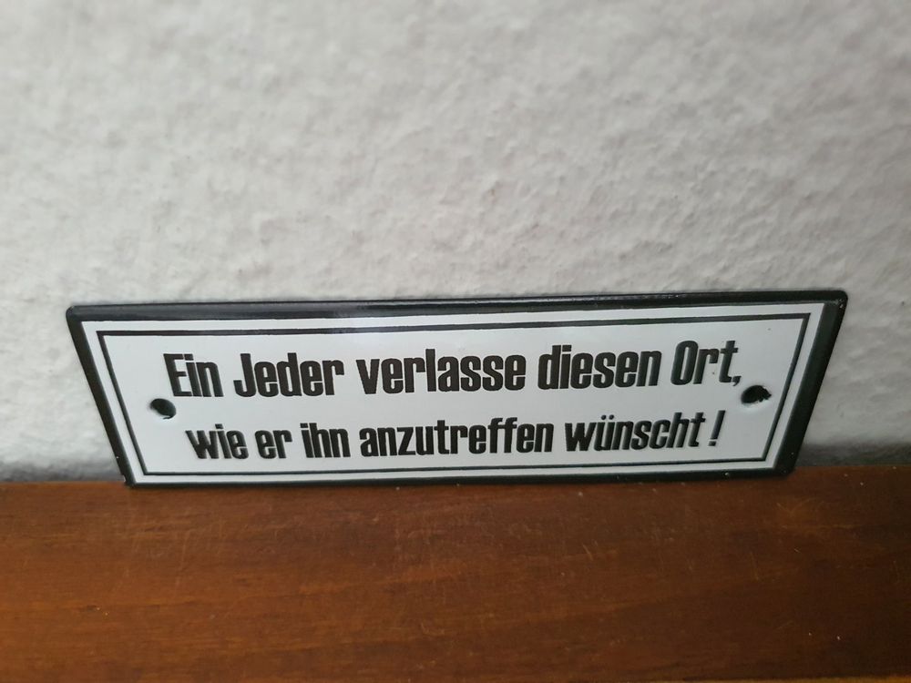 Emailschild Vorsicht Achtung WC Bahn Zug Tram Emaille Schild (Neu (gemäss Beschreibung)) in ...