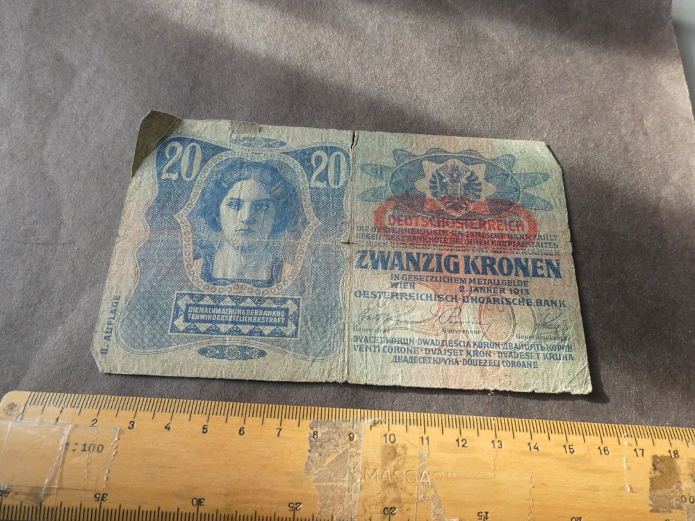 Oesterreich 1919, 20 Kronen (Gebraucht) in Hinterforst für CHF 1 – mit Lieferung auf Ricardo kaufen