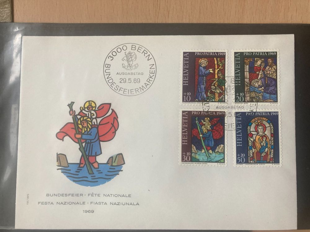 CH 1969 Ersttagsbrief Satz Pro Patria historisch Glasgemälde (Neu (gemäss Beschreibung)) in ...