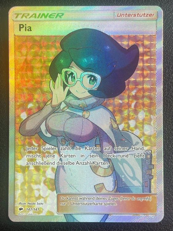 Pia 147/147 Ultra Rare Full Art Pokémon Burning Shadows (Neu (gemäss ...