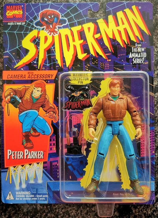 Peter Parker 1994 Vintage Action Figur Spiderman mit Kamera (Neu und ...
