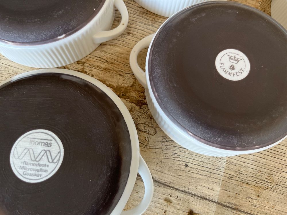 Thomas - 7x Auflaufformen, Flammfest, weiss, ∅13cm, rund (Gebraucht) in ...