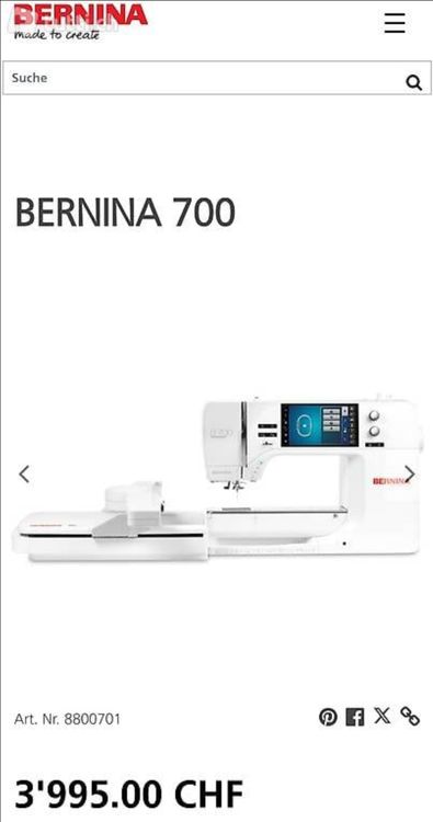 Bernina 700 Stickmaschine neu und ungebraucht | Kaufen auf Ricardo