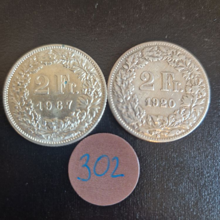 Silbermünzen 2 Fr. Jahrgang 1920 1967 Schweiz (Gebraucht) in Stans für CHF 17.5 – mit Lieferung ...