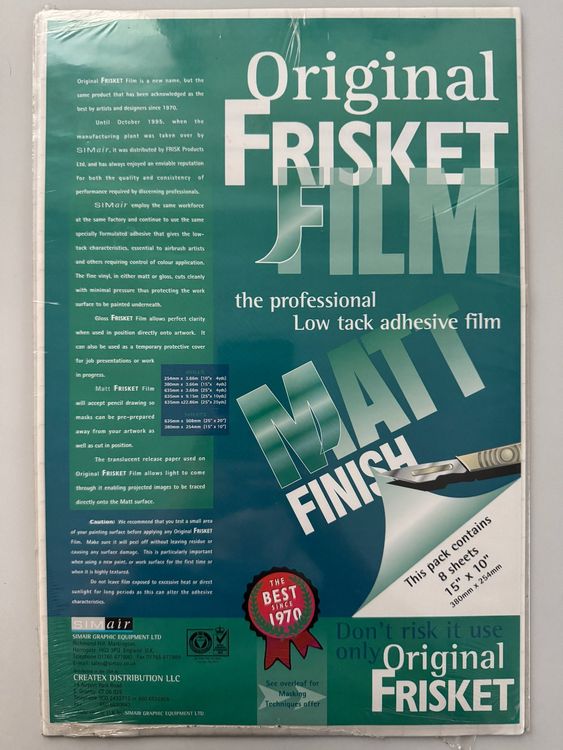 original FRISKET Film matt finish - Air Brush - NEU & OVP (Neu und ...