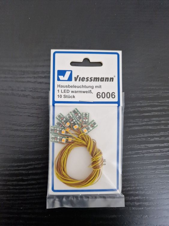 Viessmann 6006, Hausbeleuchtung, 1 LED warmweiss, 10 Stück (Neu und ...