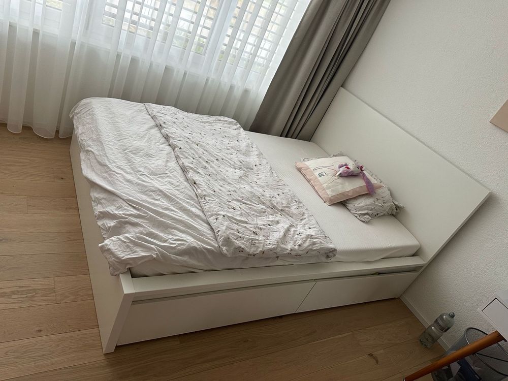 Ikea Bett MALM 140x200 mit 2 Schubkästen inkl. Lattenrost | Kaufen auf Ricardo