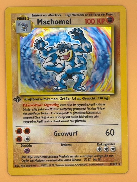 Machomei 8/102 Holo Pokémon Base Set 1.Edition ab 1.- (Neu (gemäss Beschreibung)) in Uster für ...