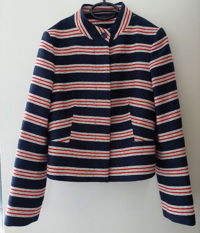 Striped Dika Blazer Size M Stylish Jacket Red White Blue Top (Gebraucht ...