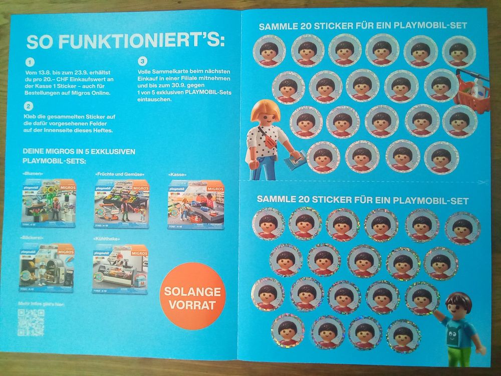 40 Sticker Playmobil Migros Sammel Aktion 2024 neu (Neuf avec emballage ...