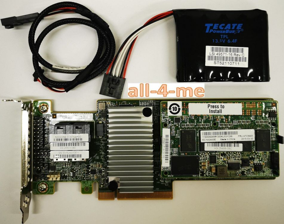LSI 9361-8i SAS3108 12Gb RAID SAS/SATA Kontr. inkl. SFF-8643 (Gebraucht ...
