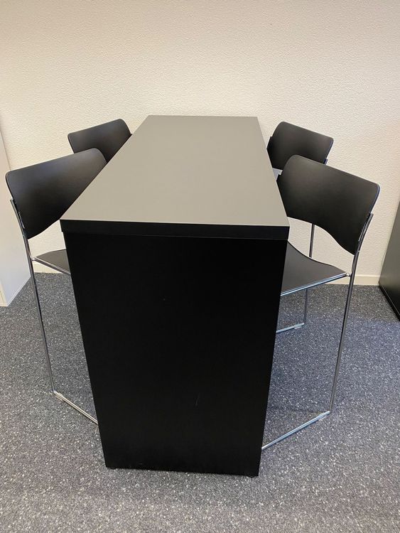 Büro Besprechungshochtisch / Stehtisch mit 4 Hochstühlen (Gebraucht) in ...