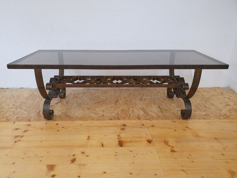 Salontisch mit Schmiedeeisen und Glasplatte N 6169 (Gebraucht) in Roggwil BE für CHF 1 – nur ...