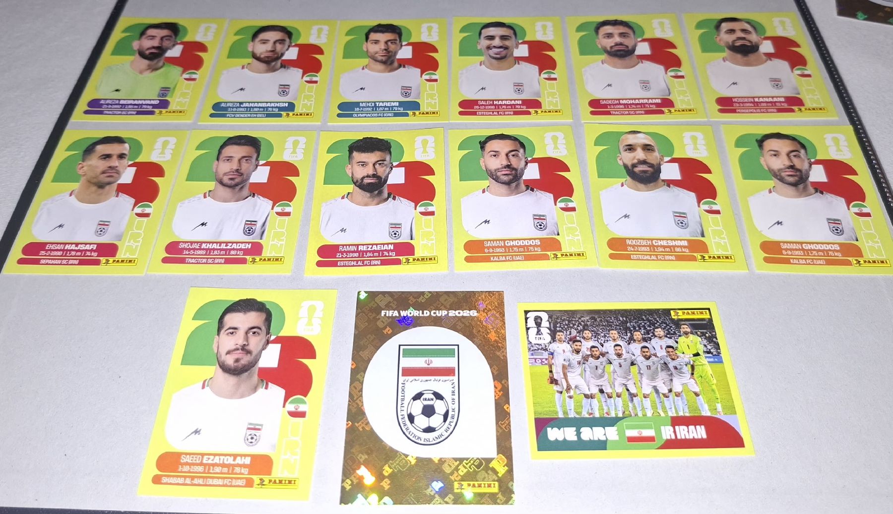 Panini Fifa World Cup 2026 - Iran Team - 15 stickers (Neu (gemäss ...