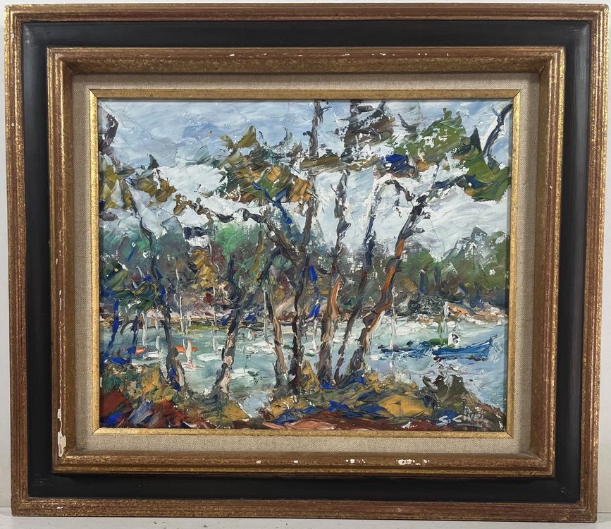 Landschaft Gemälde , Signiert : Civel | Kaufen auf Ricardo