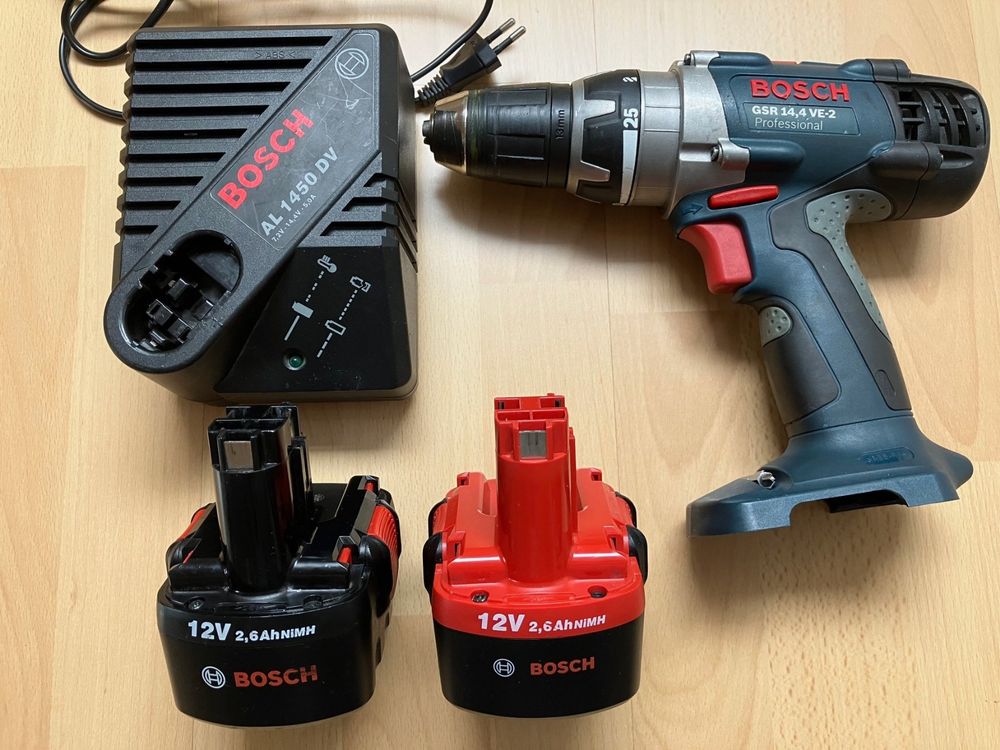 BOSCH Akkuschrauber GSR 14,4 VE-2 Professional , Made in CH (Gebraucht ...